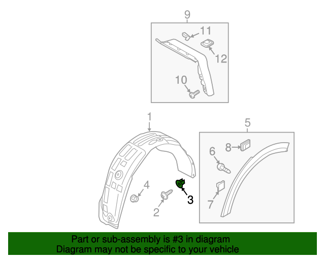 86848-22000 - Fender Liner Retainer Nut 2004-2024 Kia | Kia.Parts Store