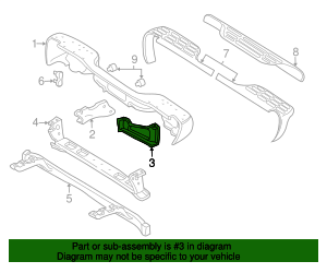 2001-2007 GM Driver Side Rear Bumper Impact Bar Brace 15154968 GM ...