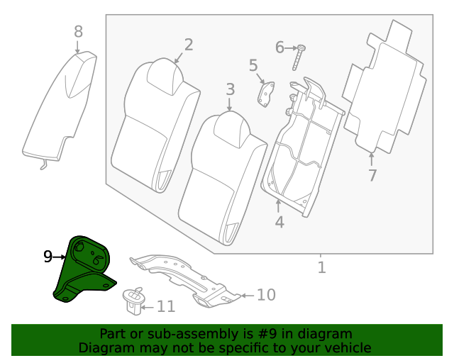 2020-2022 Nissan Versa Outer Bracket 88607-5EF0A | Nissan Parts ...