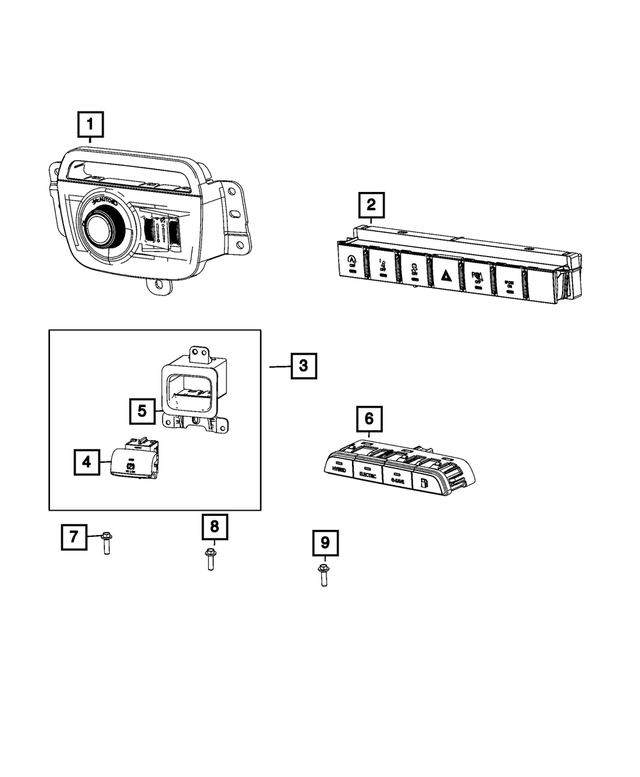 2023-2024 Jeep Instrument Panel Switch 68605215AB | Mopar eStore