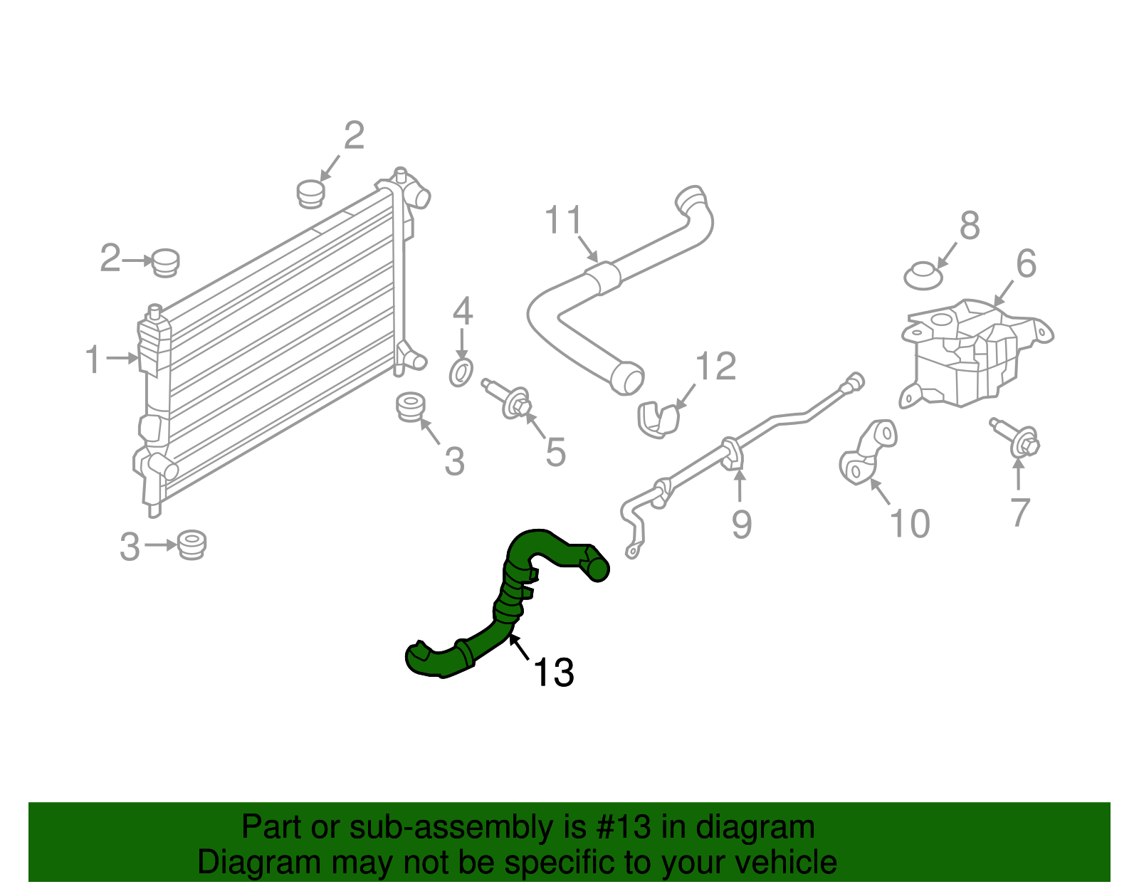 DB5Z-8286-H - High-Quality Lower Hose for 2013-2019 Ford | AutoNation Parts