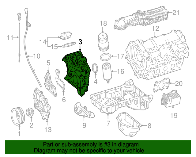 276-015-03-00 - Engine Timing Cover 2012-2023 Mercedes-Benz ...