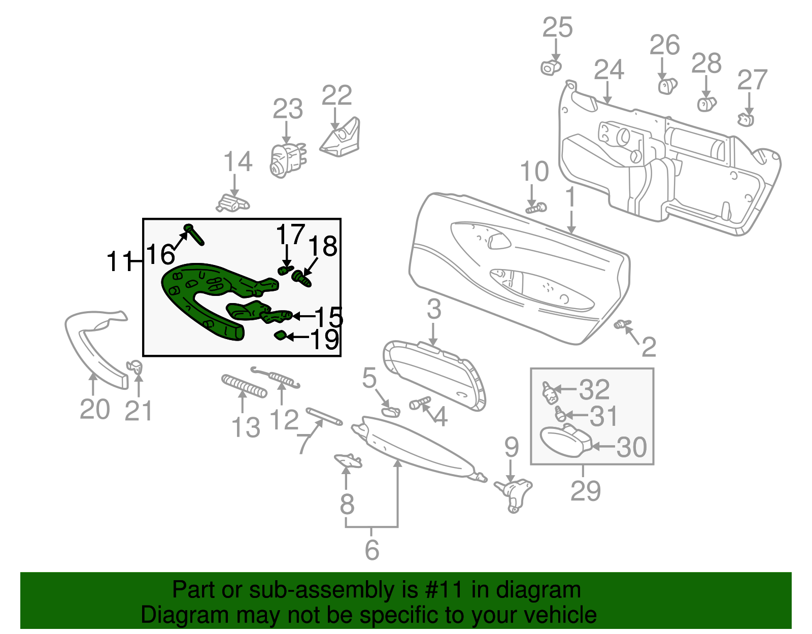 996-555-252-07-G11 - High-Quality Interior Door Pull Handle for 2001 ...