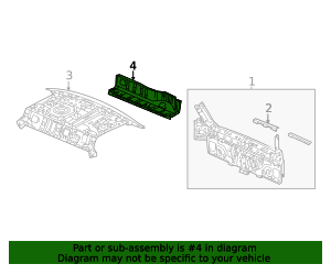 66501-T20-A00ZZ - 2022-2025 Honda Civic - Package Tray Reinforcement ...