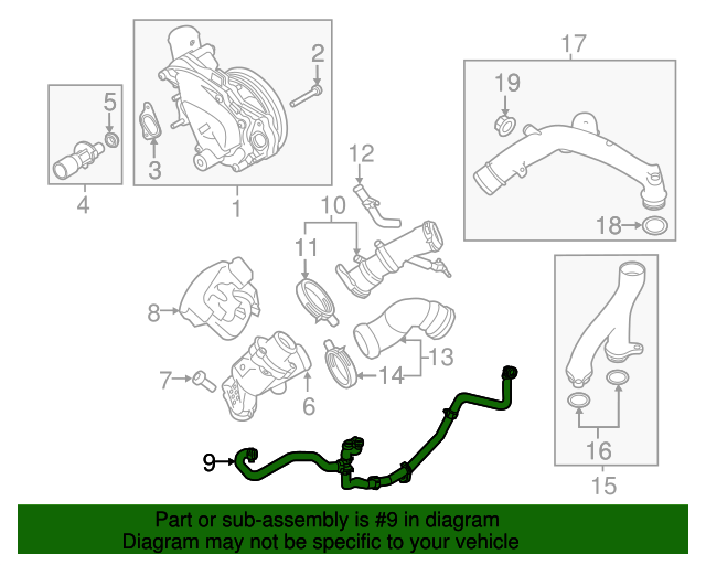 LR139053 - HVAC Heater Hose Assembly 2020 Land Rover Discovery ...