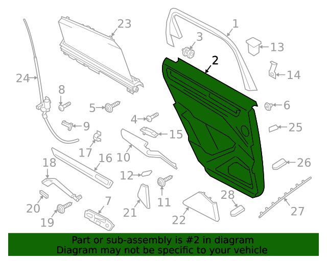 9Y0-867-308-H-QQR - Door Interior Trim Panel 2019-2023 Porsche Cayenne ...