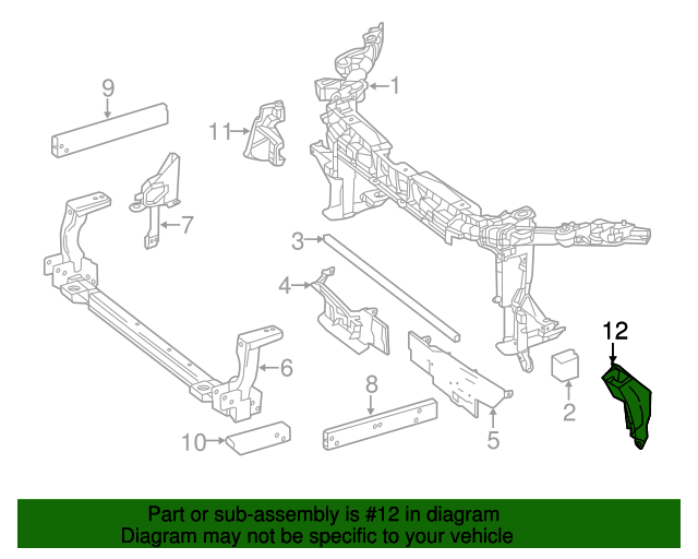 2014-2019 Mercedes-Benz Radiator Support Air Duct Bracket 246-626-01-00 ...