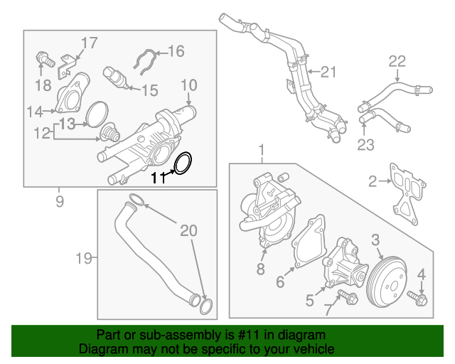 25641-2GGA0 - Engine Coolant Thermostat Housing Gasket 2016-2022 Kia ...