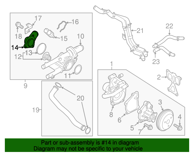 25630-2GGB0 - Engine Coolant Thermostat Housing 2017-2022 Kia Sportage ...