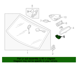 2011-2017 Volkswagen Touareg Mirror Inside Cap 7P6-858-547-B-9B9 ...