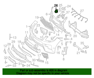 164-884-81-22 - Reverse Sensor Cover 2012-2015 Mercedes-Benz | Mercedes ...