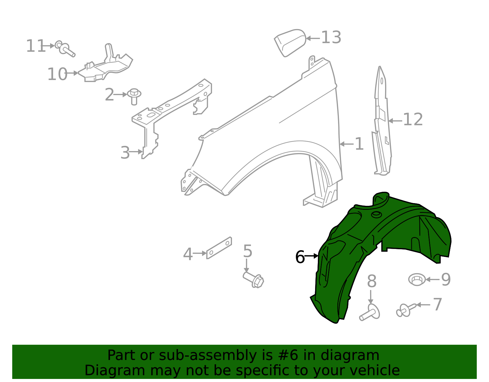 2015-2018 Ford Edge Fender Liner FT4Z-16103-E | AutoNationParts.com