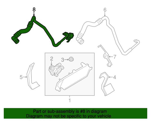 17-22-7-584-008 - Automatic Transmission Oil Cooler Hose Assembly 2011 ...
