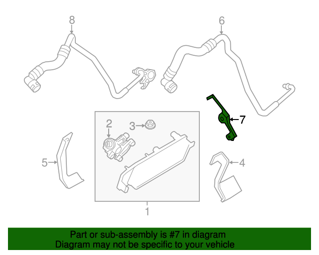 17-22-7-589-762 - Transmission Oil Cooler Line Bracket 2010-2019 BMW ...