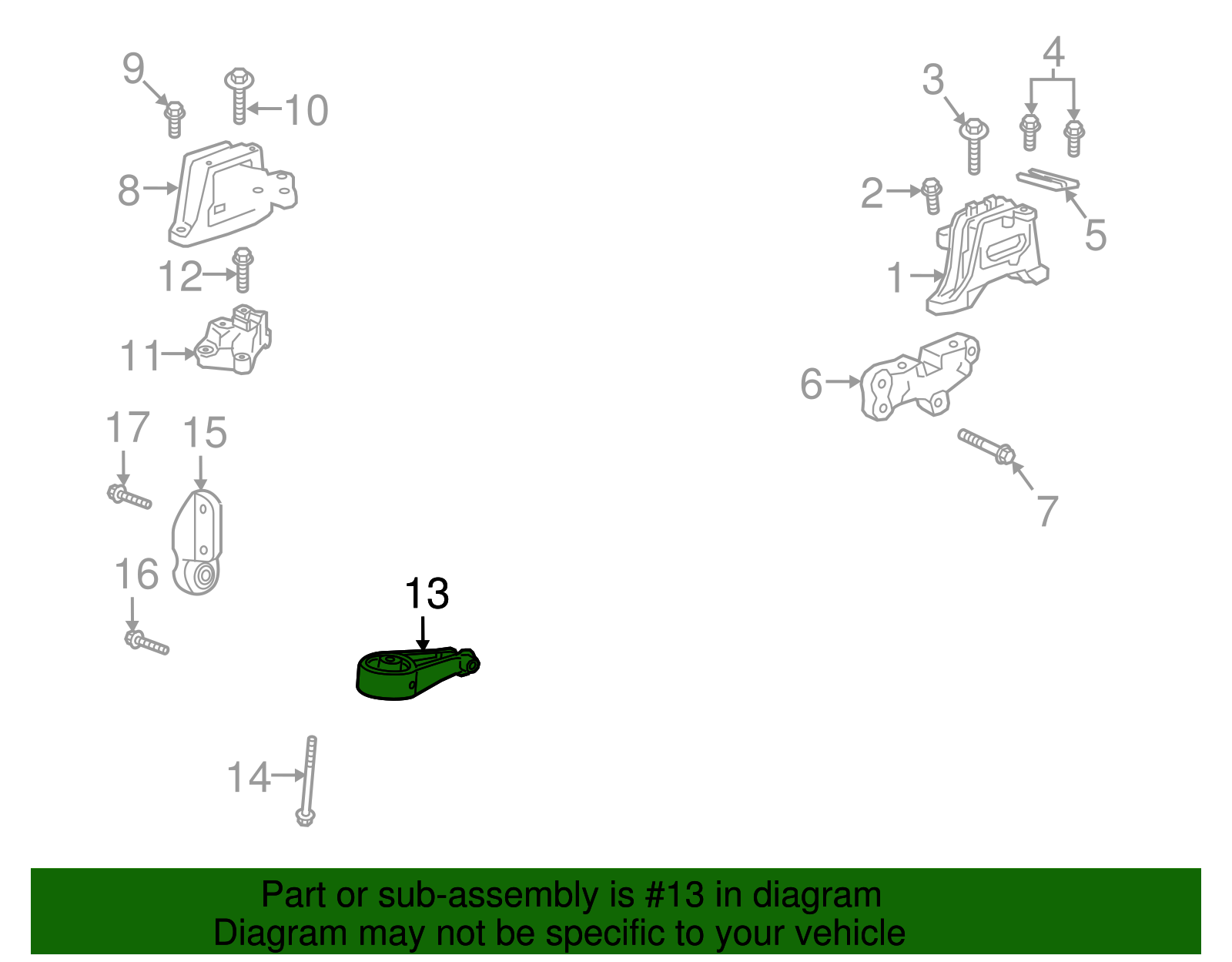 2018-2025 GM Lower Trans Mount 84823263 GM | GMPartsDirect.com