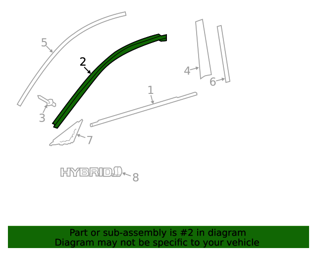 75754-07050 - Upper Molding - 2020-2021 Toyota Avalon | OEM Genuine ...