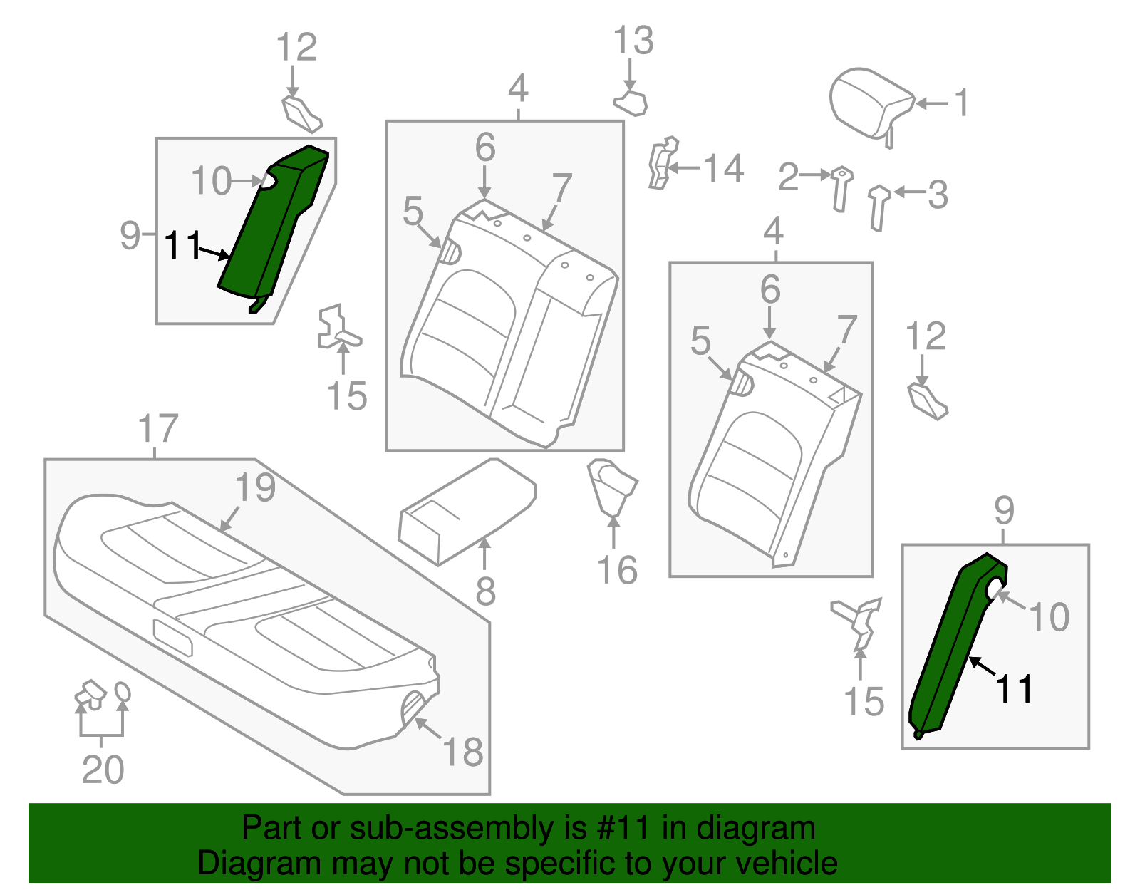 Hyundai - 89381-3L330-AEW - Bolster Cover - 2007-2009 Hyundai Azera ...
