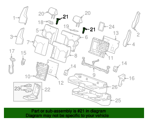 88994550 - Ebony Head Restraint Guide GM 2005-2014 GM | Parts for Sale ...