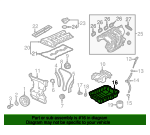2008-2024 Mitsubishi Oil Pan MN187236 | Mitsubishi Parts Warehouse