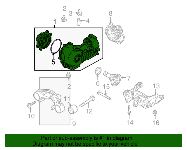 2008-2015 Audi R8 Differential Assembly 0AZ-409-505-A | Audi USA Parts