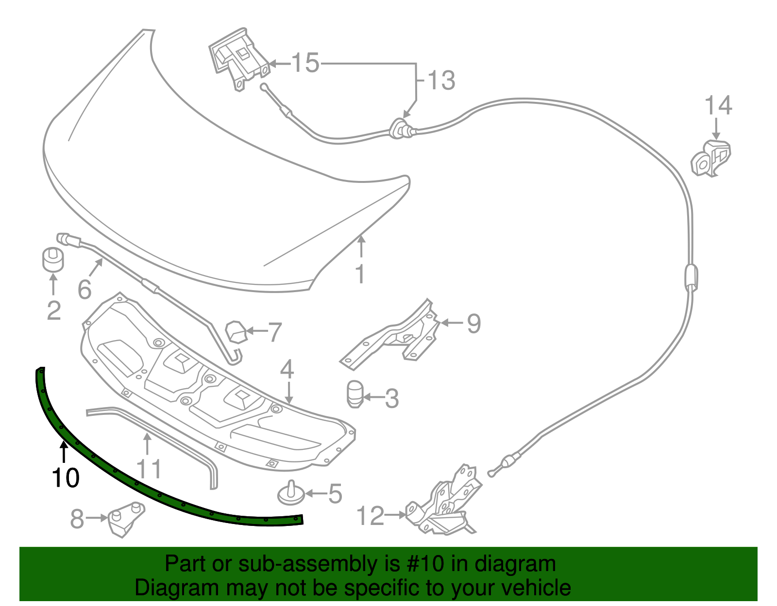 2011-2017 Nissan Quest Seal To Hood 65820-1JA0A | My Nissan Part