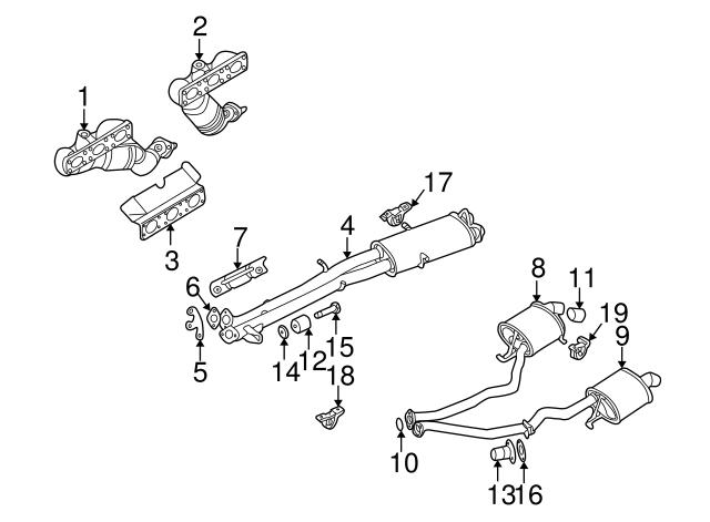 18407514499 - Genuine OEM BMW Rear Exhaust Manifold - 5 Series & X5 ...