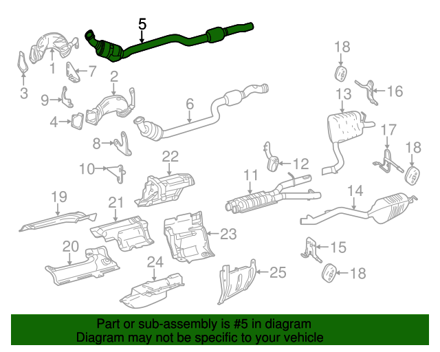 212-490-30-47 - Converter & Pipe 2012-2017 Mercedes-Benz E 550 ...
