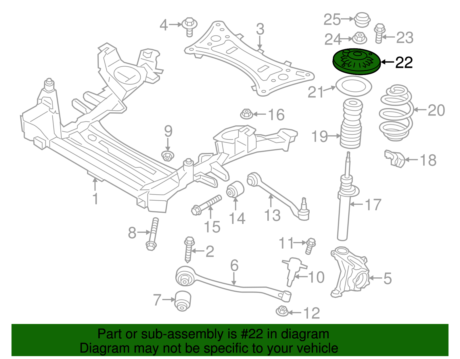 31306852158 - 2011-2020 BMW Upper Strut Mount (31-30-6-852-158) | BMW ...
