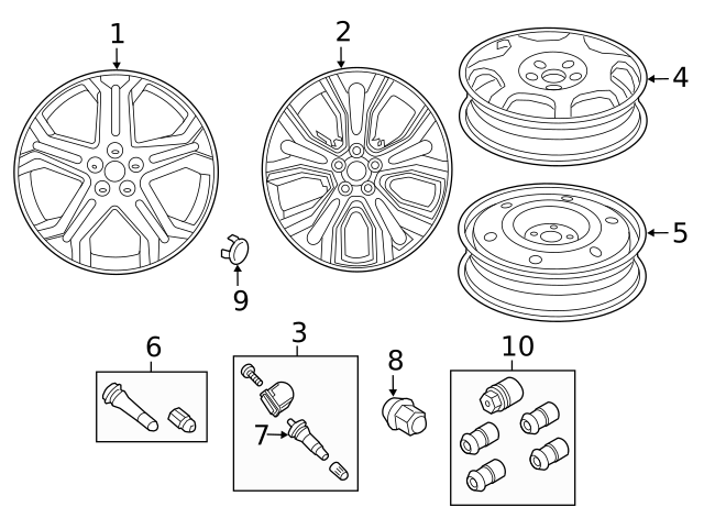 Genuine OEM Ford Part - Wheel, Alloy FT4Z-1007-D | Genuine OEM Ford ...
