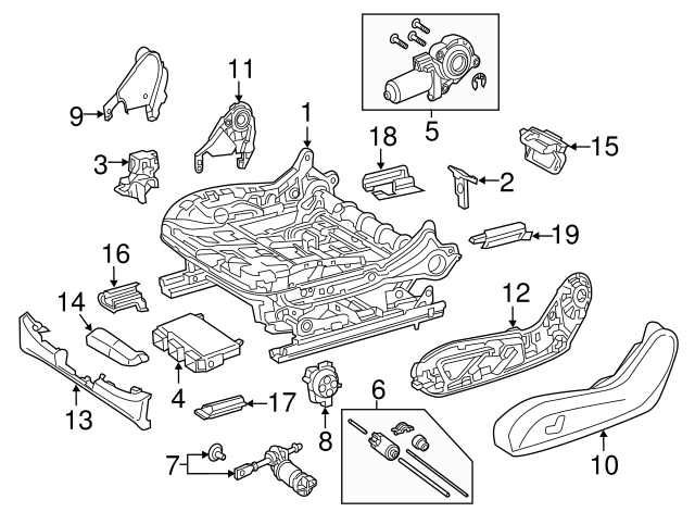 2017-2023 Mercedes-Benz Seat Track Adjust Mechanism 000-910-64-10 ...