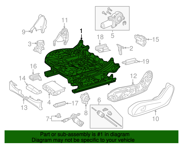 2017-2023 Mercedes-Benz Seat Track Adjust Mechanism 000-910-64-10 ...