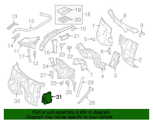 238-682-74-00 - Body A-Pillar Insulator 2018-2023 Mercedes-Benz ...
