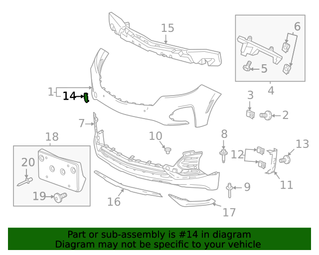 84444628 - Front Bumper Fascia Tow Eye Access Hole Cover 2022-2024 ...
