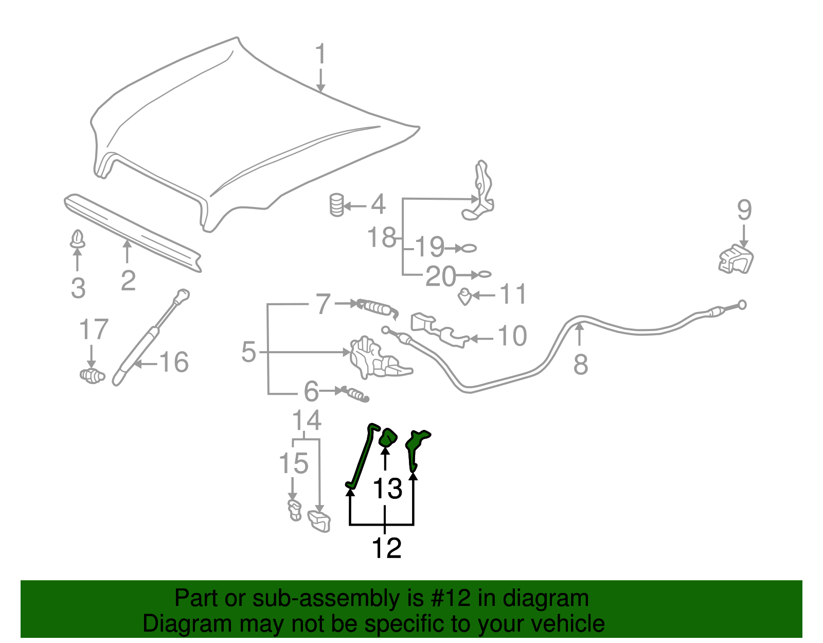 2003-2006 Toyota Tundra Hood Latch 53550-0C011 | OEM Parts Online