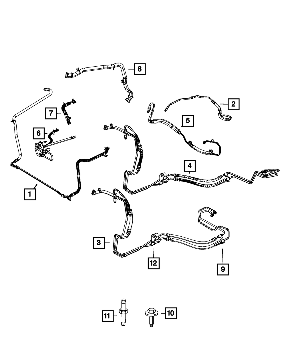 2011-2013 Mopar Power Steering Pressure Hose 05006617AG | Retail ...