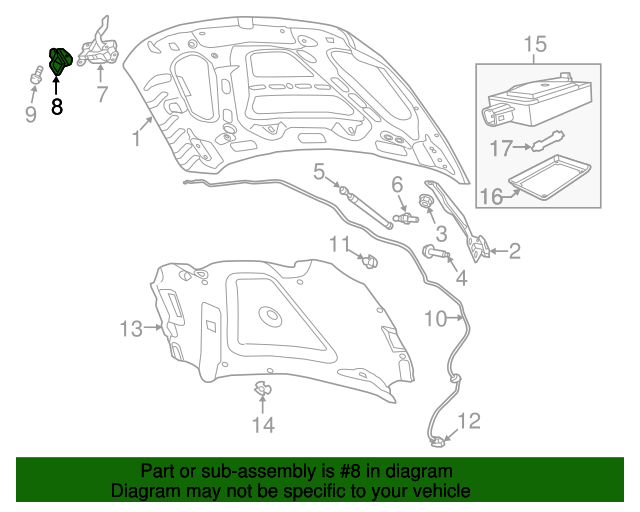 2009-2024 Mopar Hood Latch Striker Plate 68235434-AA | Mopar Parts Canada