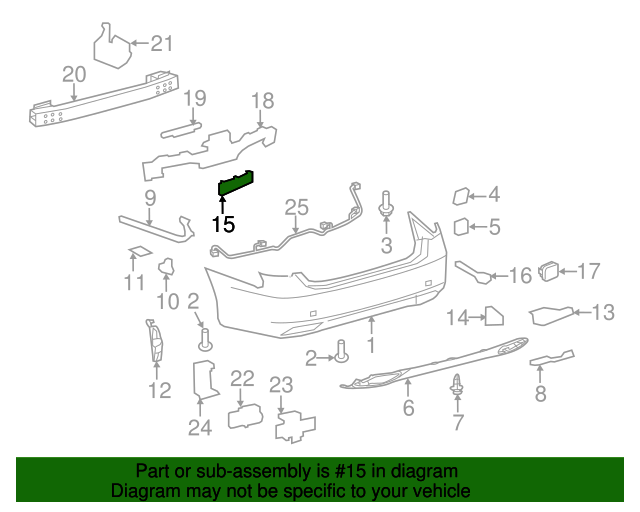 52188-50040 - Bumper Cover Reinforcement 2007-2012 Lexus ...