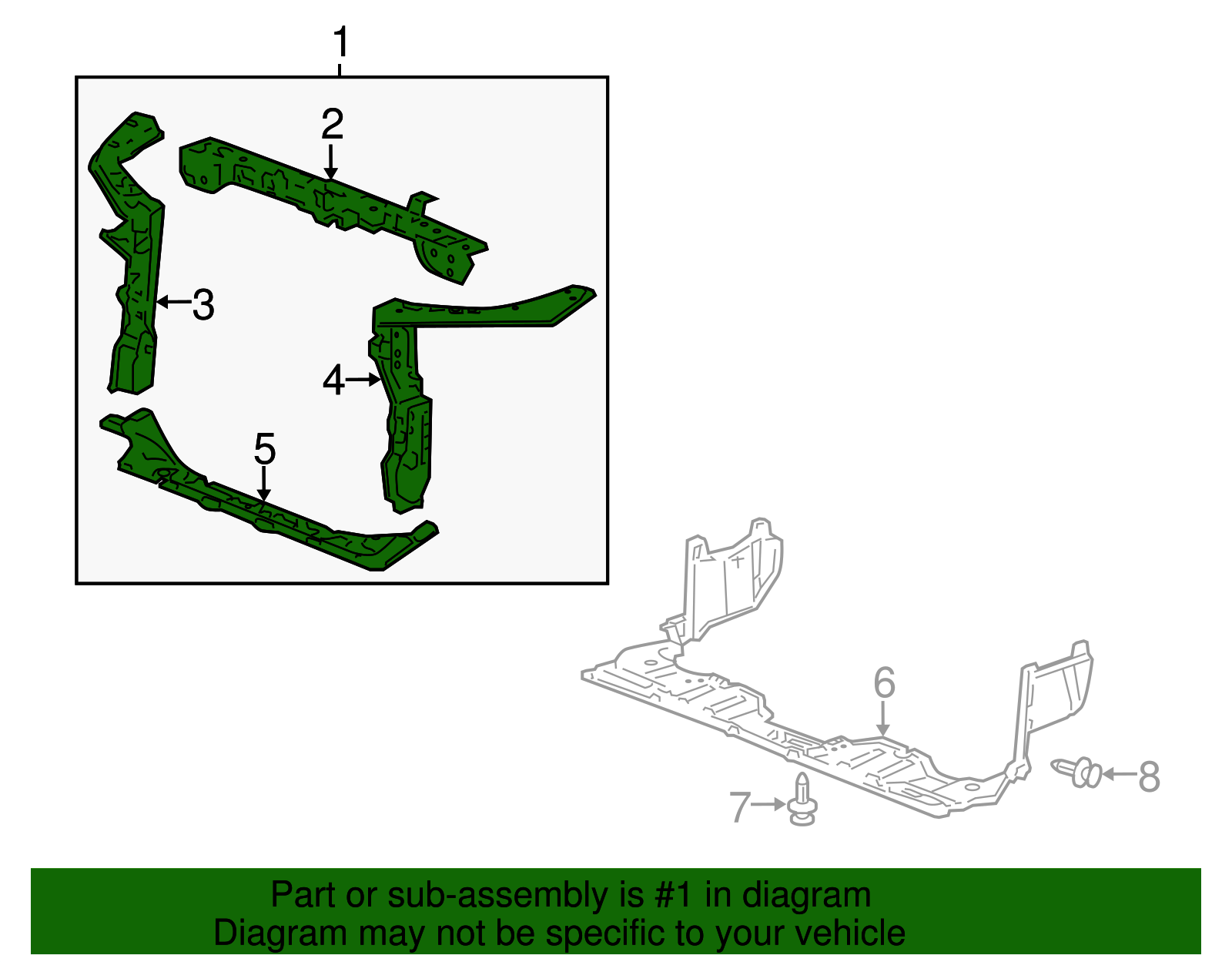 2006-2011 Honda Civic Radiator Support 60400-SNE-A01ZZ | Honda Factory ...
