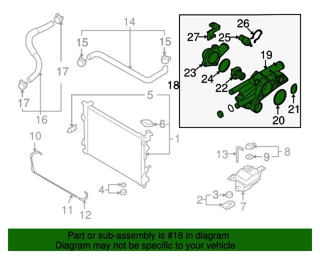 2008-2010 Hyundai Sonata Thermostat Housing 25600-2G600 | OEM Parts Online