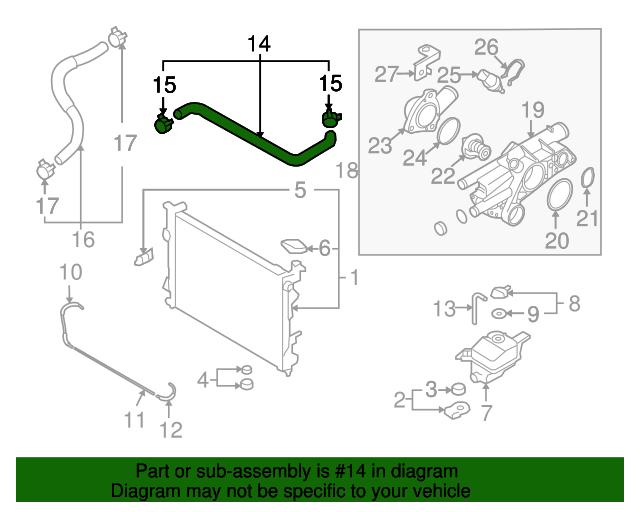 2008-2010 Hyundai Sonata Upper Hose 25414-3K500 | OEM Parts Online