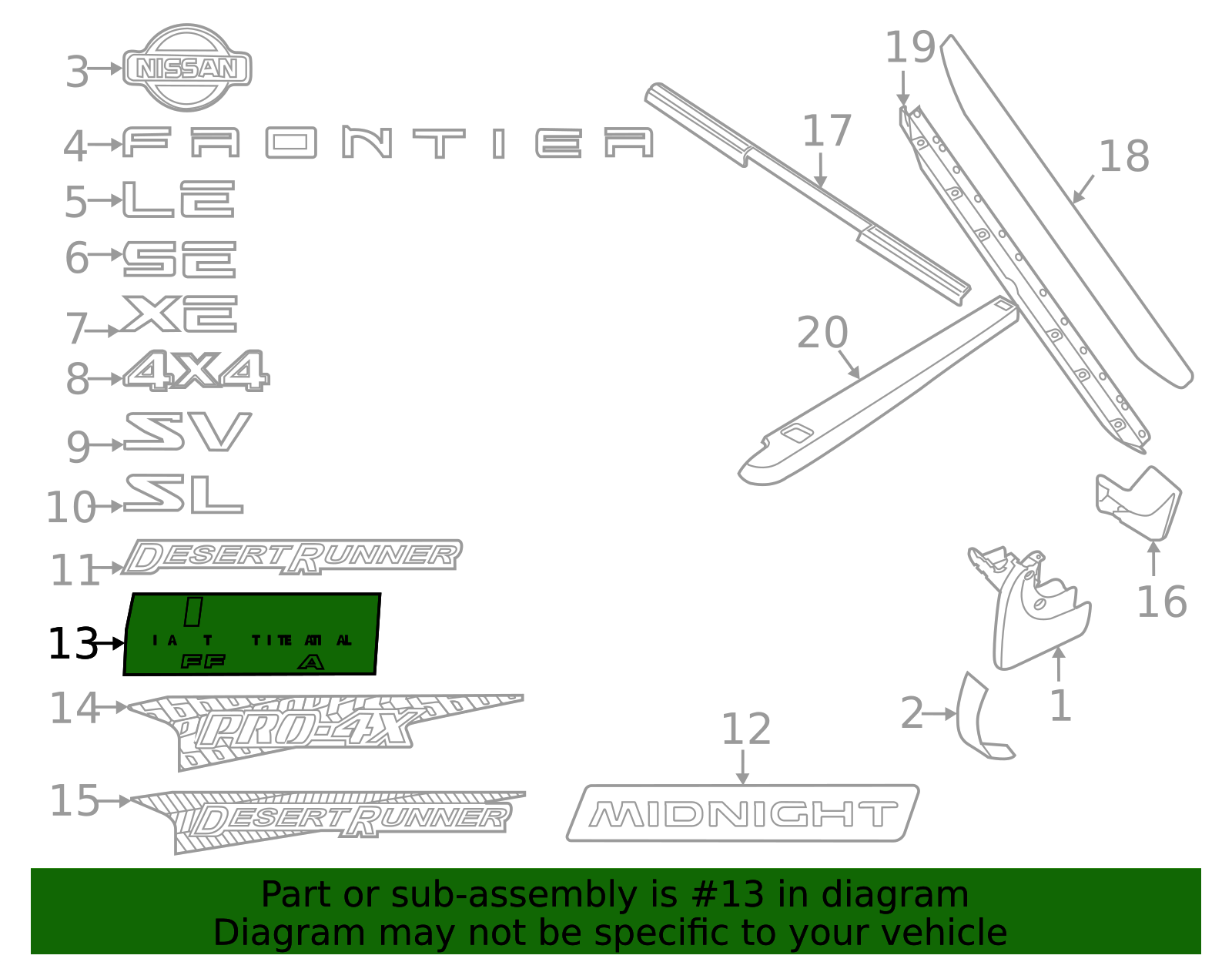 2005-2008 Nissan Frontier Nismo Off-road Bedside Decal (d40 Frontier ...