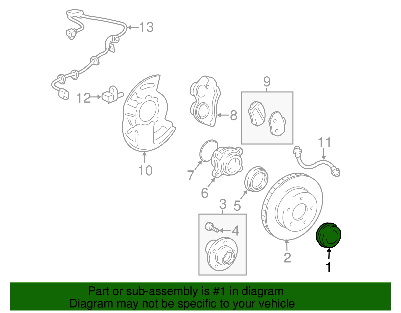 Genuine Toyota Wheel Bearing Dust Cap (Left, Right, Front) part# 43514 ...