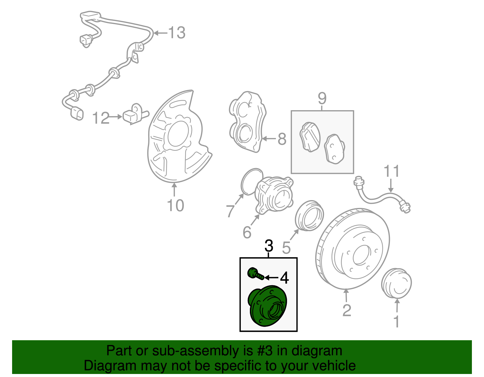 2003-2024 Toyota Front Wheel Hub & Bearing Assembly 4Runner FJ Cruiser ...
