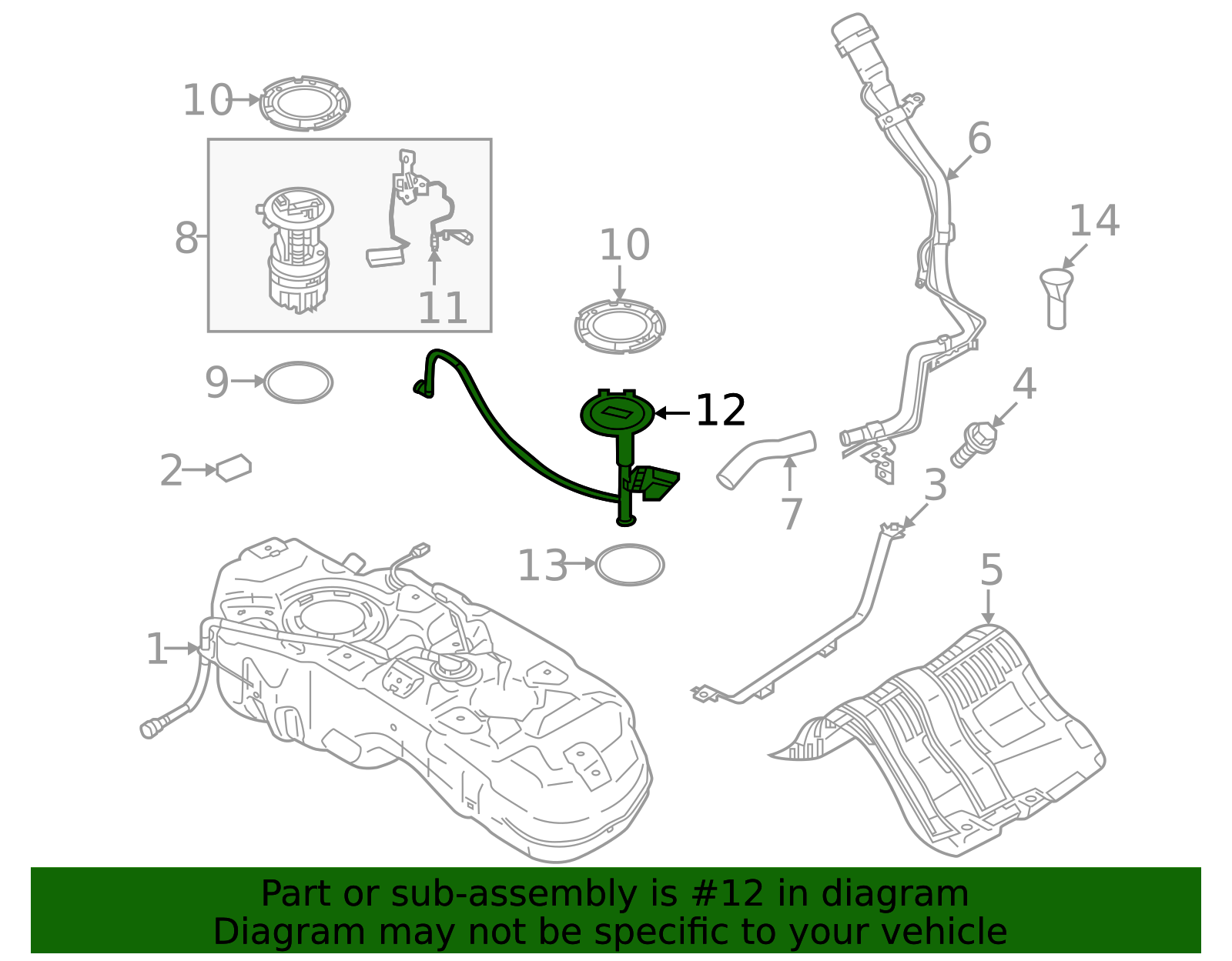 2021-2025 Nissan Rogue Level Sensor 25060-6RF1A | Temecula Nissan Parts