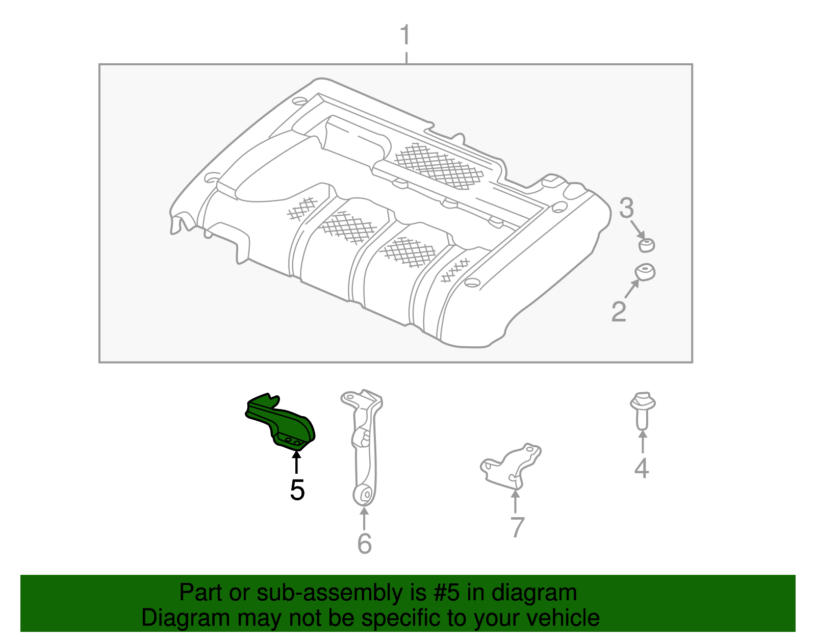 Genuine Engine Cover Mount Bracket for 2003-2008 Hyundai | Part# 29215 ...