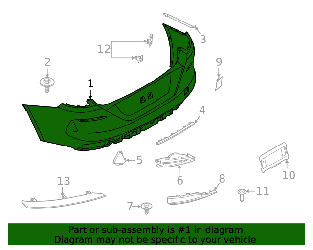 51129448640 - 2020-2022 BMW Bumper Cover (51-12-9-448-640) | BMW of ...