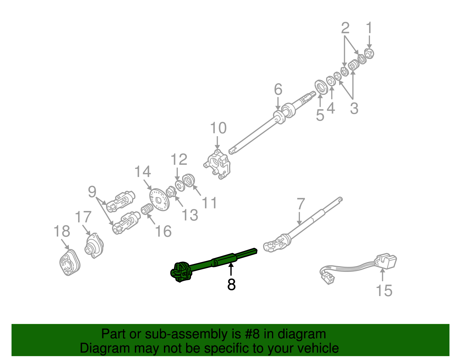 Genuine OEM Ford Part - Lower Shaft 5W1Z-3B676-A | Genuine OEM Ford ...