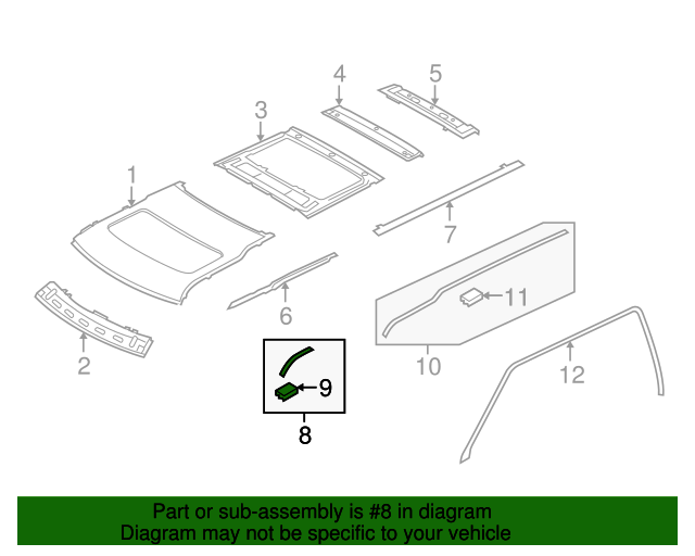 2005-2016 Land Rover Roof Panel Weatherstrip LR018082 | AutoNationParts.com