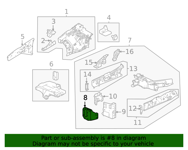60935-TYA-A00ZZ - Bracket L Front Group 1 Auto Parts