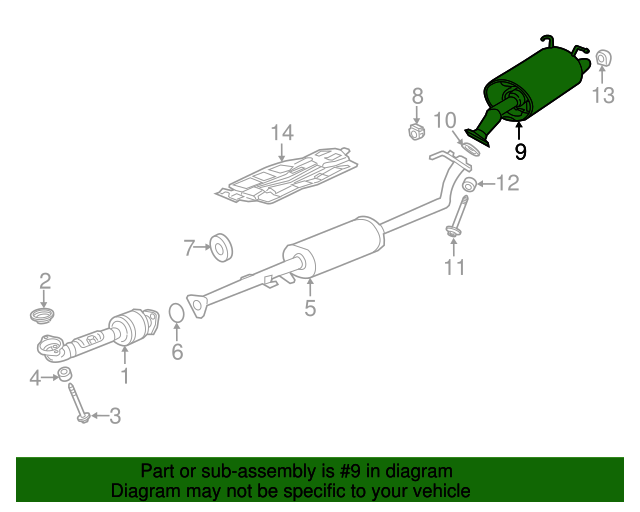 18307-T0G-A03 - Muffler Ex - 2012-2014 Honda CR-V | Honda Factory Parts